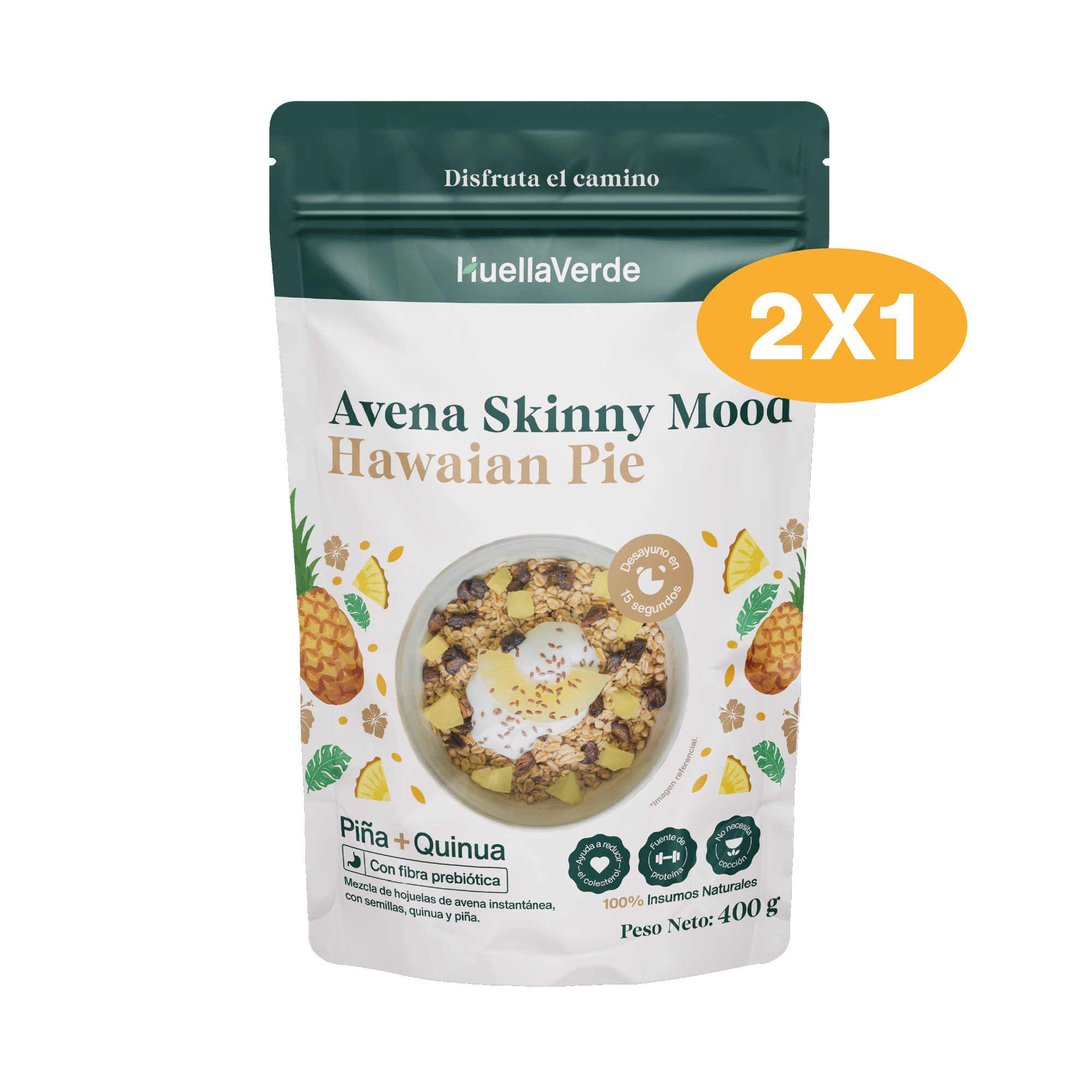 Avena Mix Skinny Mood Hawaian Pie x 400gr – Huella Verde Foods